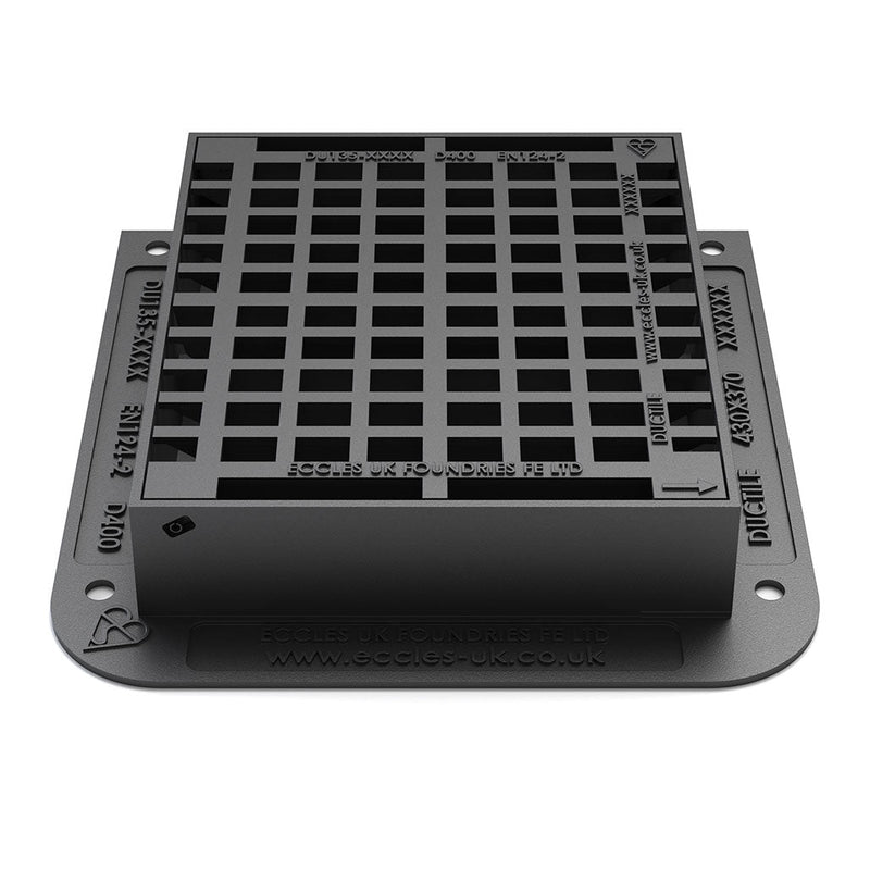 Eccles GridFlow D400 Ductile Iron Gully Grating - 430mm x 370mm x 100m
